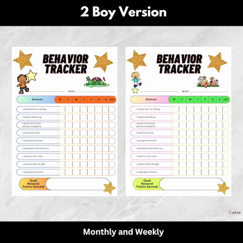 Editable Behavior Tracker for Kids, Good Behavior Chart, Toddler Kid ...