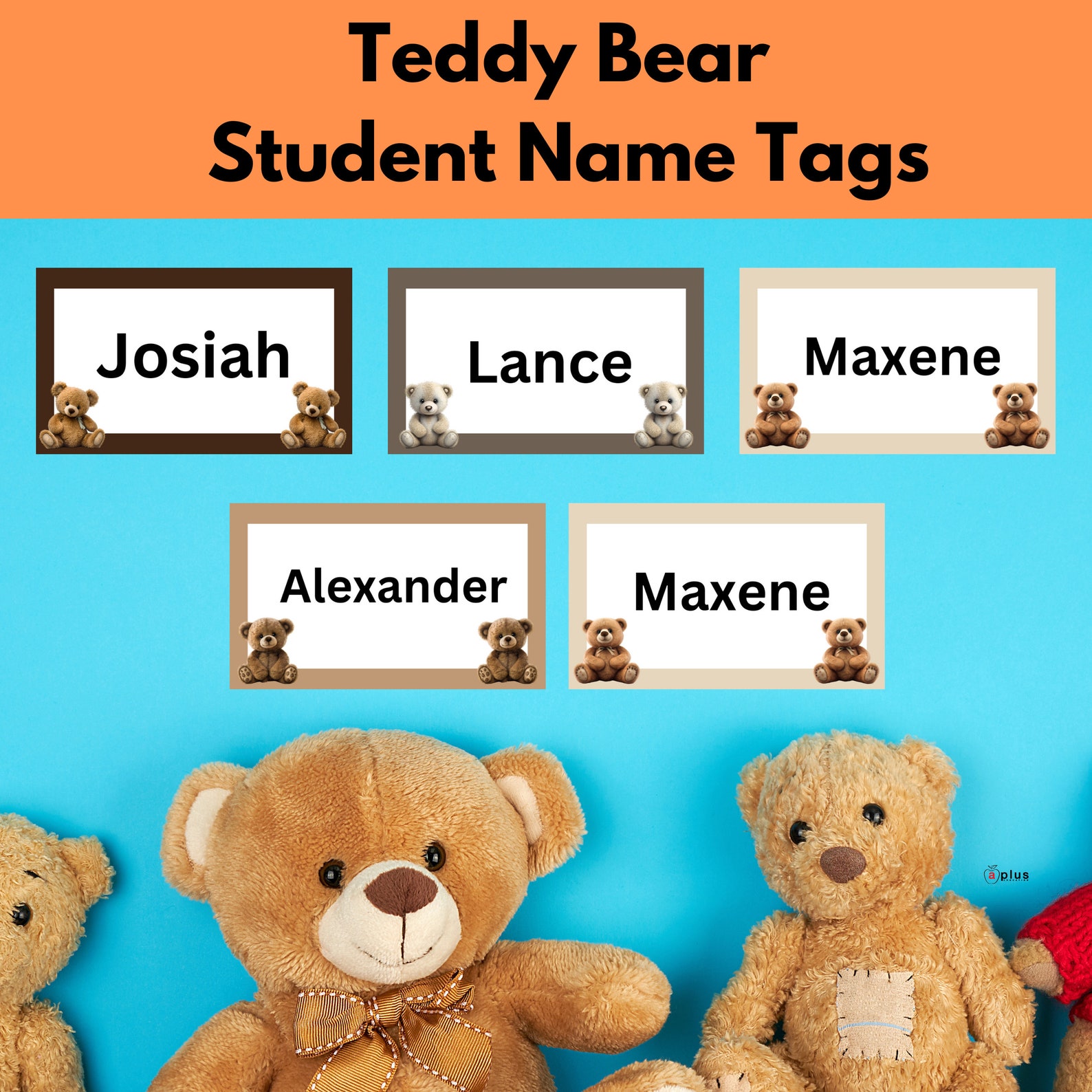 Printable Teddy Bear Name Tags Customizable for Classroom Use - Etsy