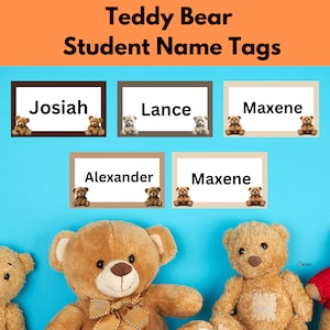 Printable Teddy Bear Name Tags Customizable for Classroom Use - Etsy