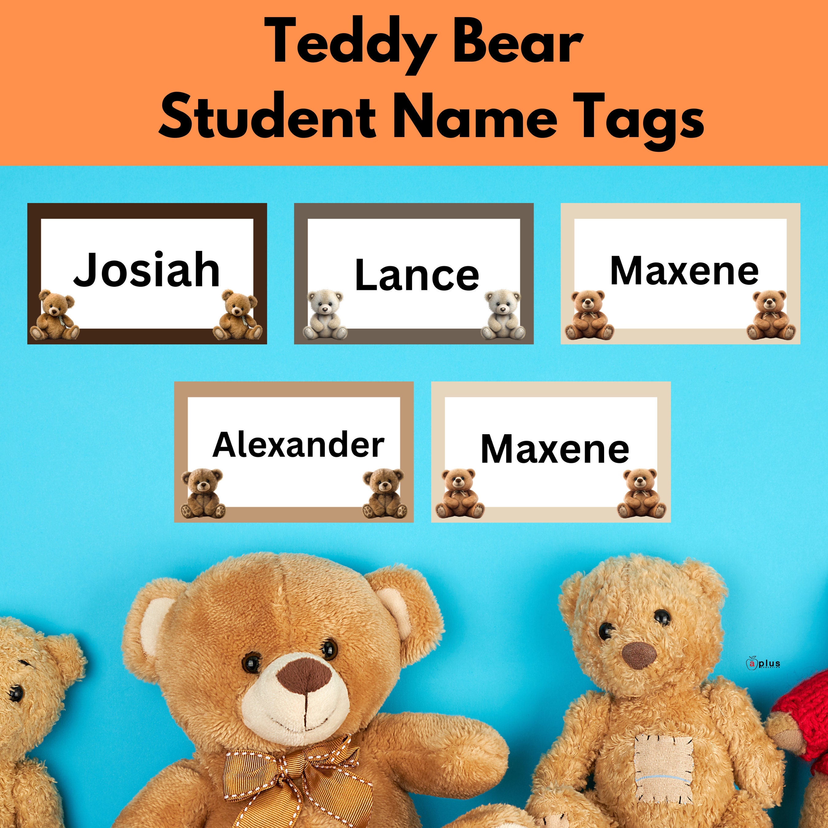 Printable Teddy Bear Name Tags Customizable for Classroom Use - Etsy