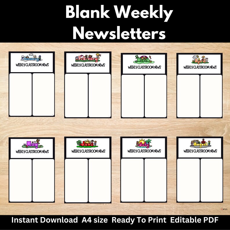 Editable Weekly Classroom Newsletter Templates - Keep Parents Updated ...