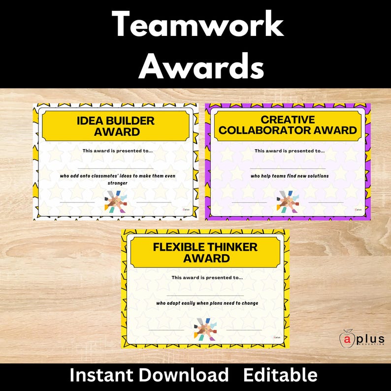 Editable Teamwork Award Certificates for Students | Collaboration ...