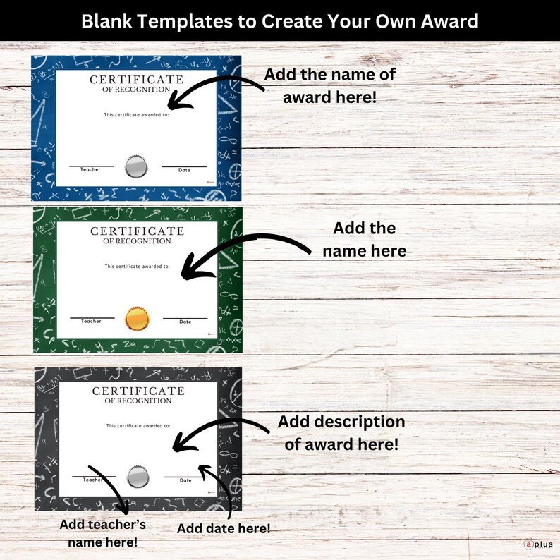 Editable Math Achievement Certificates Printable Awards for Classroom ...