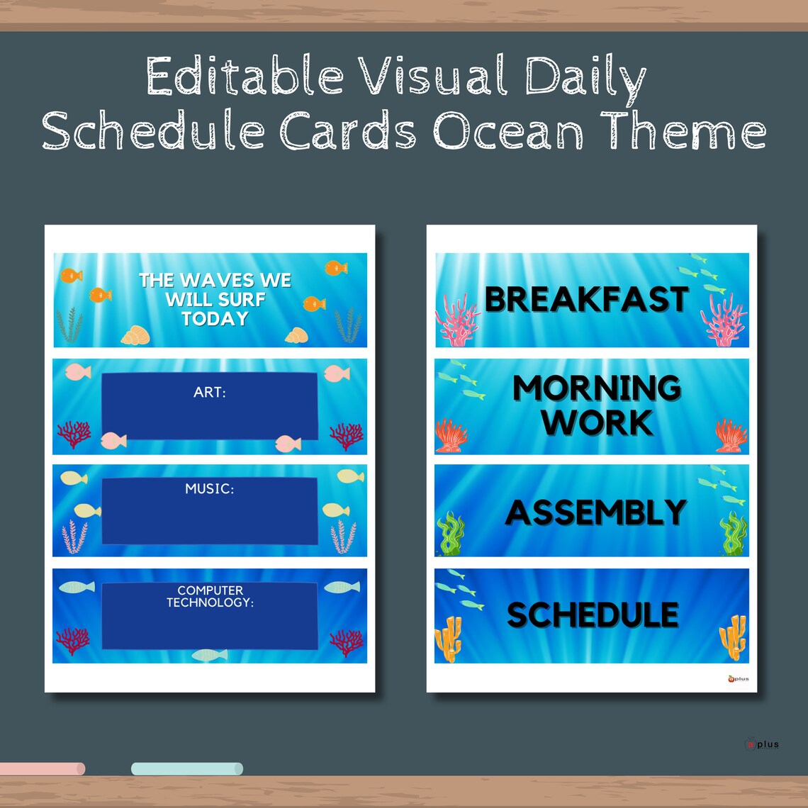 Ocean-themed Daily Agenda Display: Editable Classroom Schedule for ...