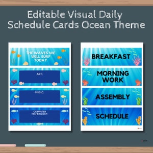 Ocean-themed Daily Agenda Display: Editable Classroom Schedule for ...