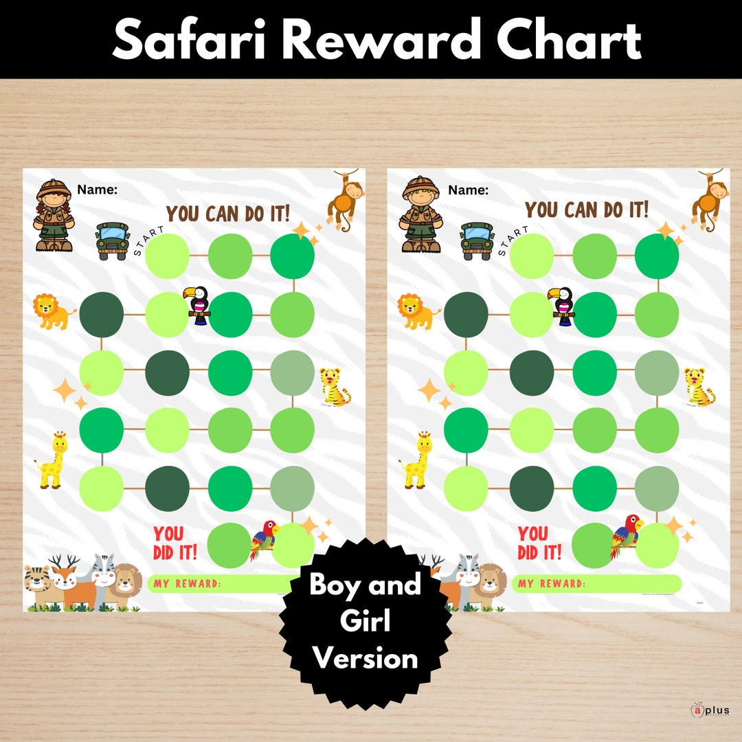 Safari-themed Reward Chart for Kids | Behavior Tracking for Positive ...
