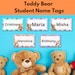Printable Teddy Bear Name Tags Customizable for Classroom Use - Etsy