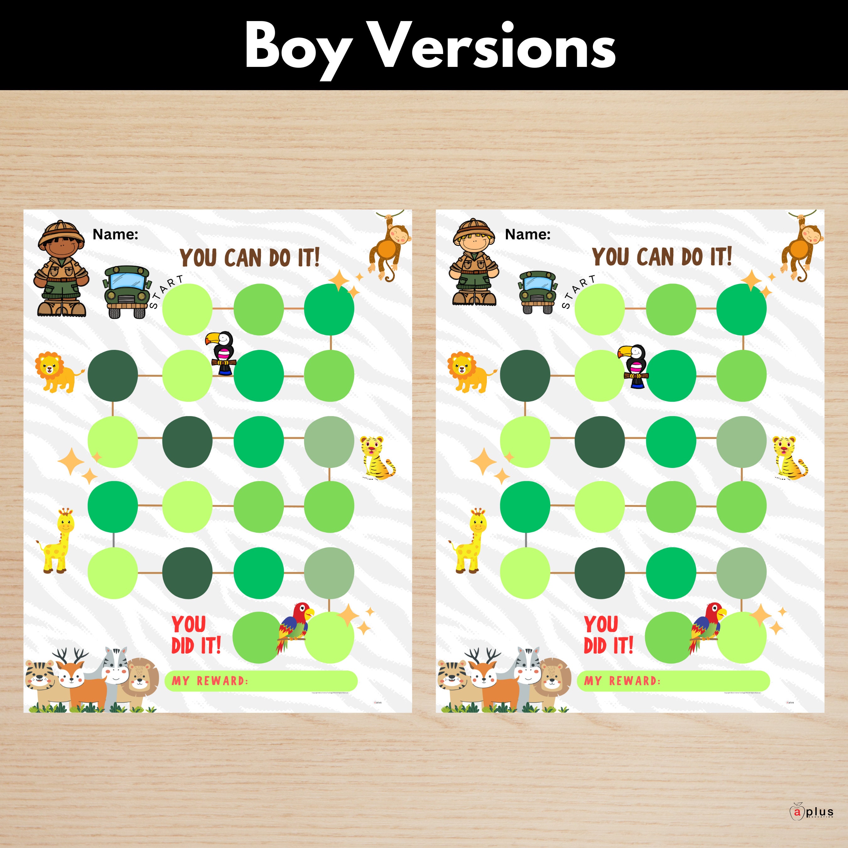 Safari-themed Reward Chart for Kids | Behavior Tracking for Positive ...