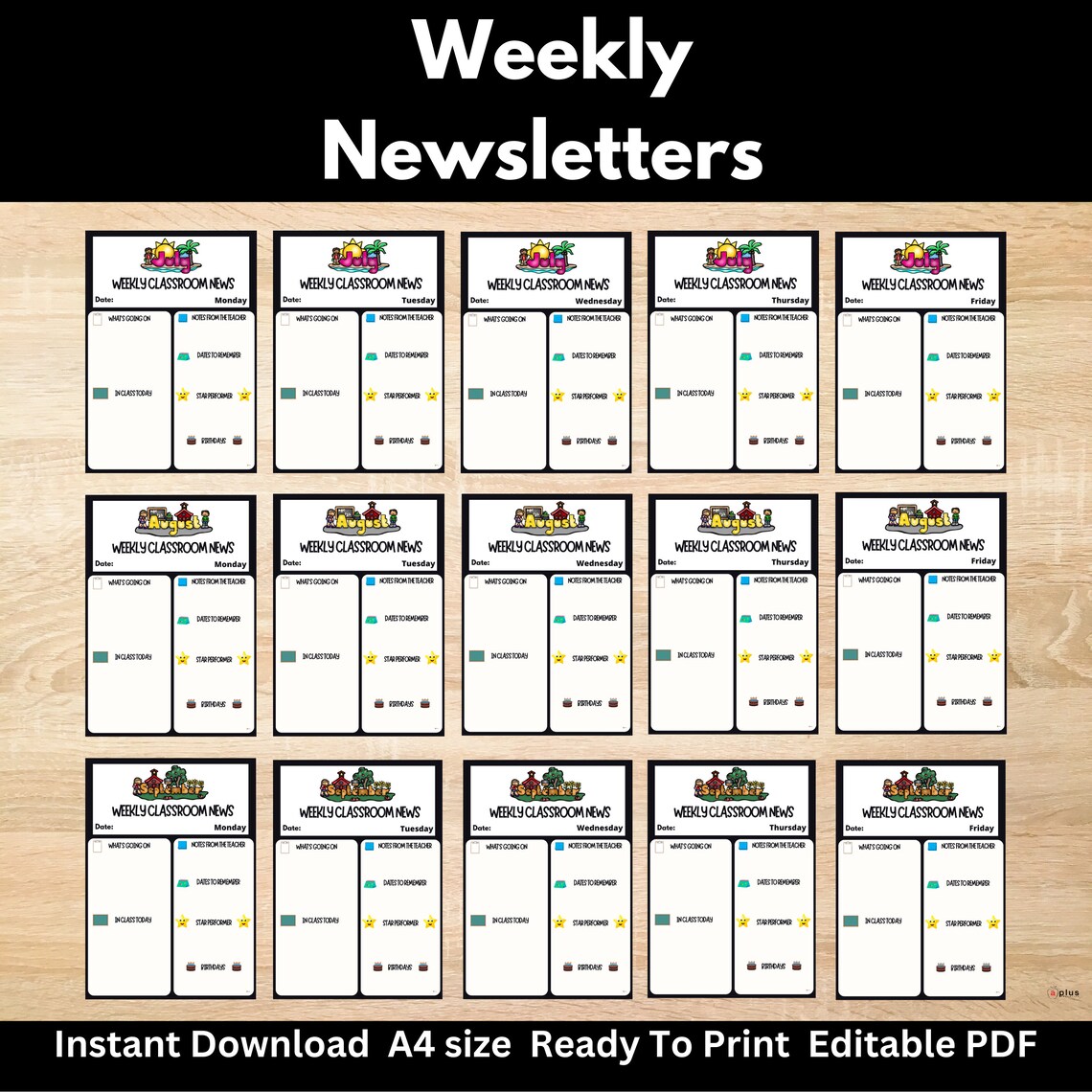 Editable Weekly Classroom Newsletter Templates - Keep Parents Updated ...