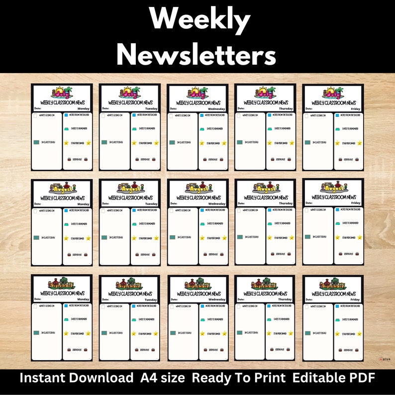 Editable Weekly Classroom Newsletter Templates - Keep Parents Updated ...