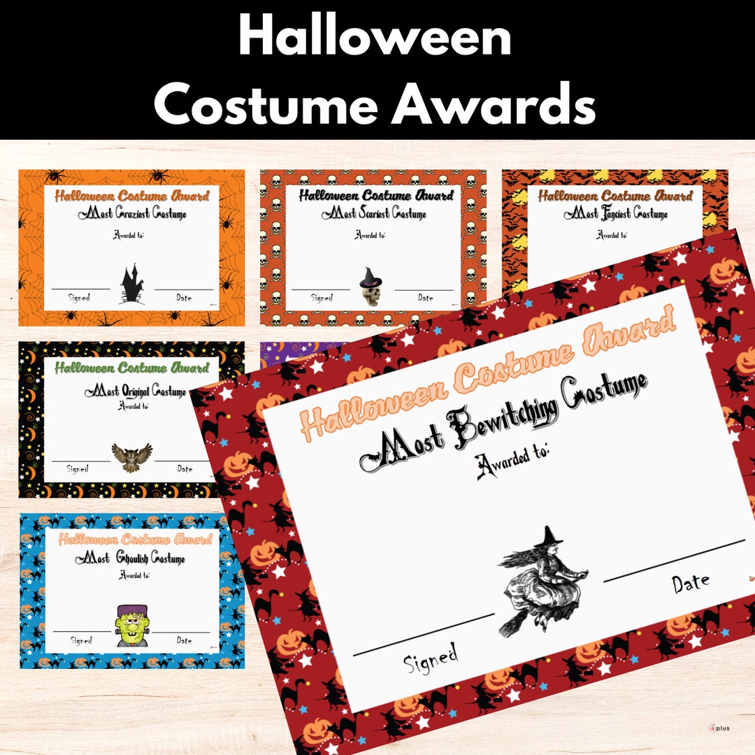 Halloween Costume Awards Printable Awards - Etsy