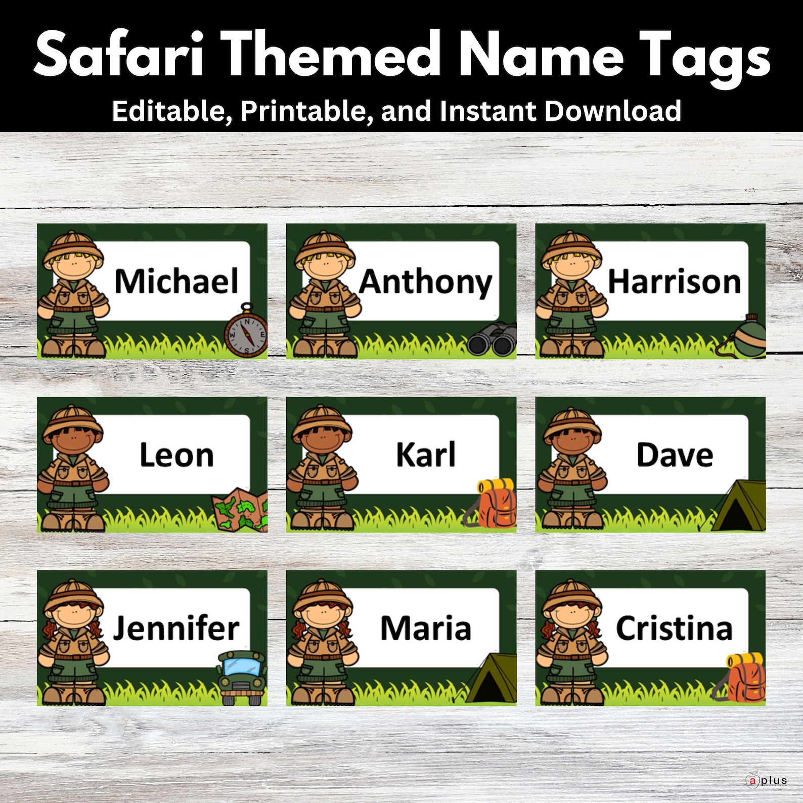 Safari Themed Student Name Tags for a Bright and Organized Classroom - Etsy