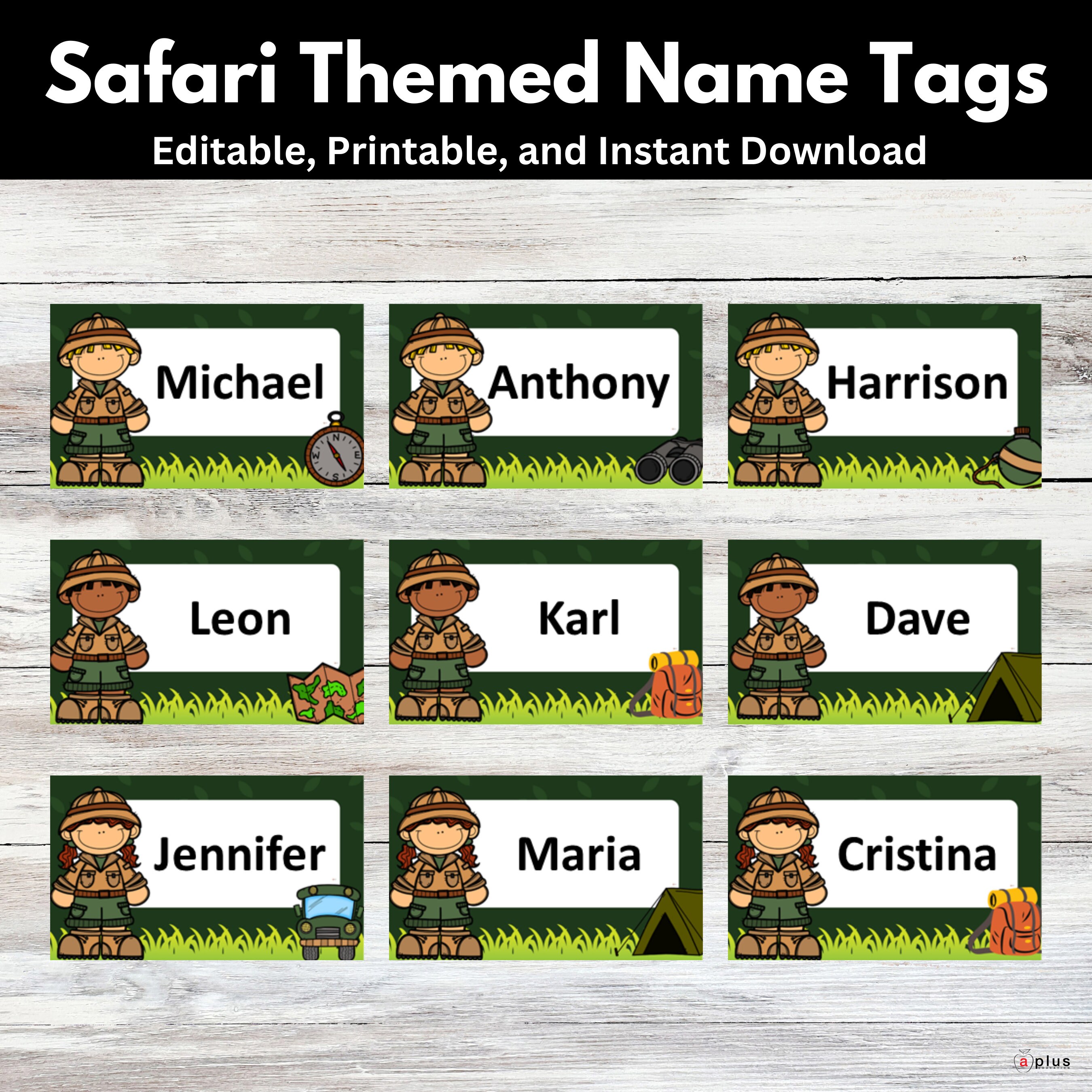 Safari Themed Student Name Tags for a Bright and Organized Classroom - Etsy