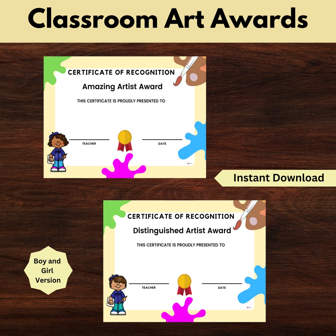 Celebrate the End of the School Year With Printable Art Achievement ...
