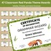 Editable Red Panda Award Certificates Customizable Student Recognition ...