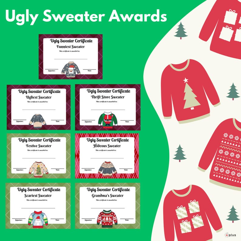 Celebrate the Season With Ugly Sweater Awards - Perfect for Christmas ...