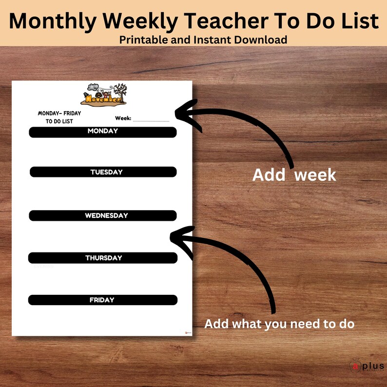 Editable Teacher To-do List Template: Weekly & Daily Planner (digital ...