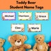 Printable Teddy Bear Name Tags Customizable for Classroom Use - Etsy