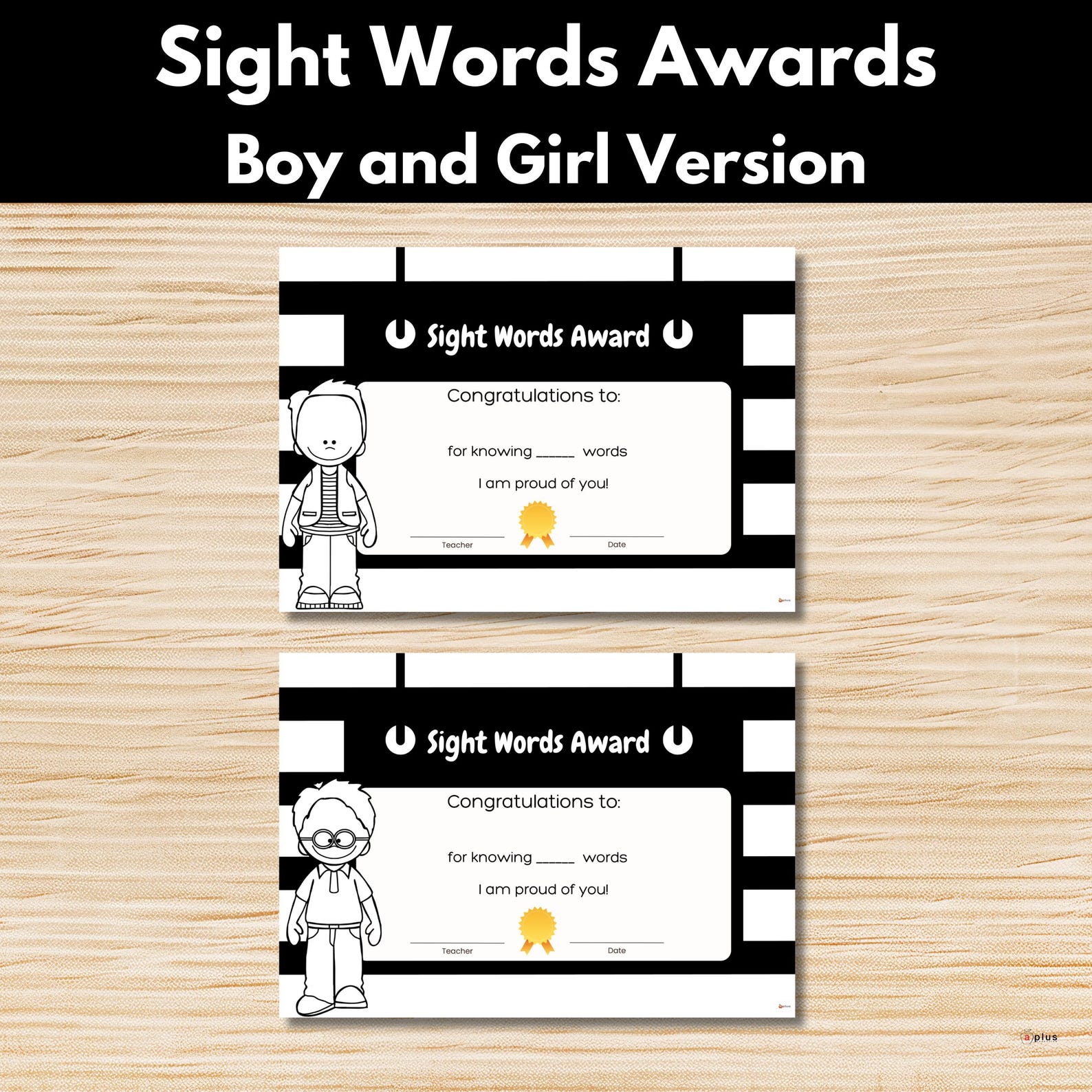 Editable Sight Word Certificates: Student Achievement Awards (PDF) - Etsy