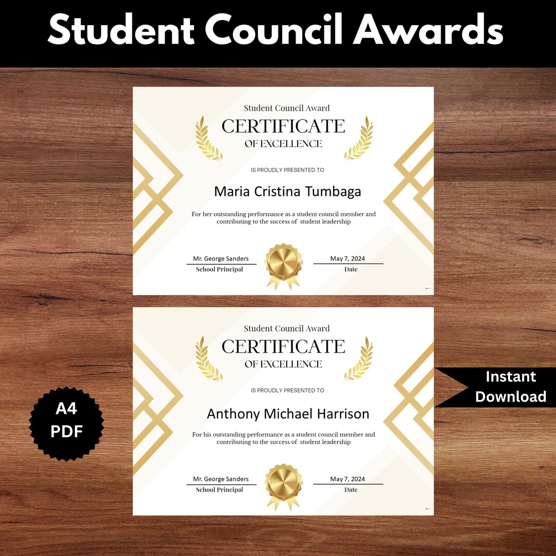 Editable Student Council Awards: Celebrate Your Student Leaders End of ...