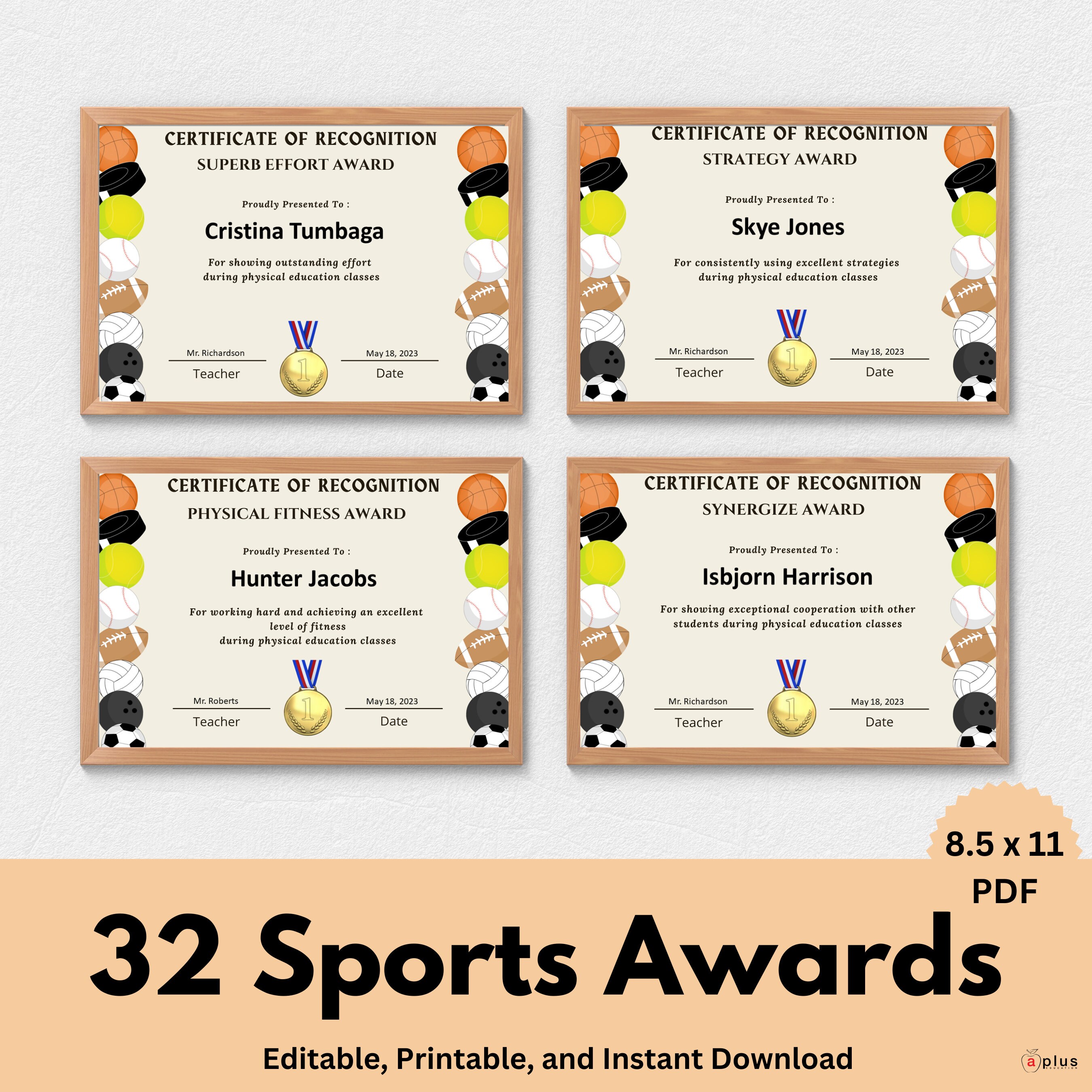Printable End of Season Sports Award Certificates Bundle - Celebrate ...