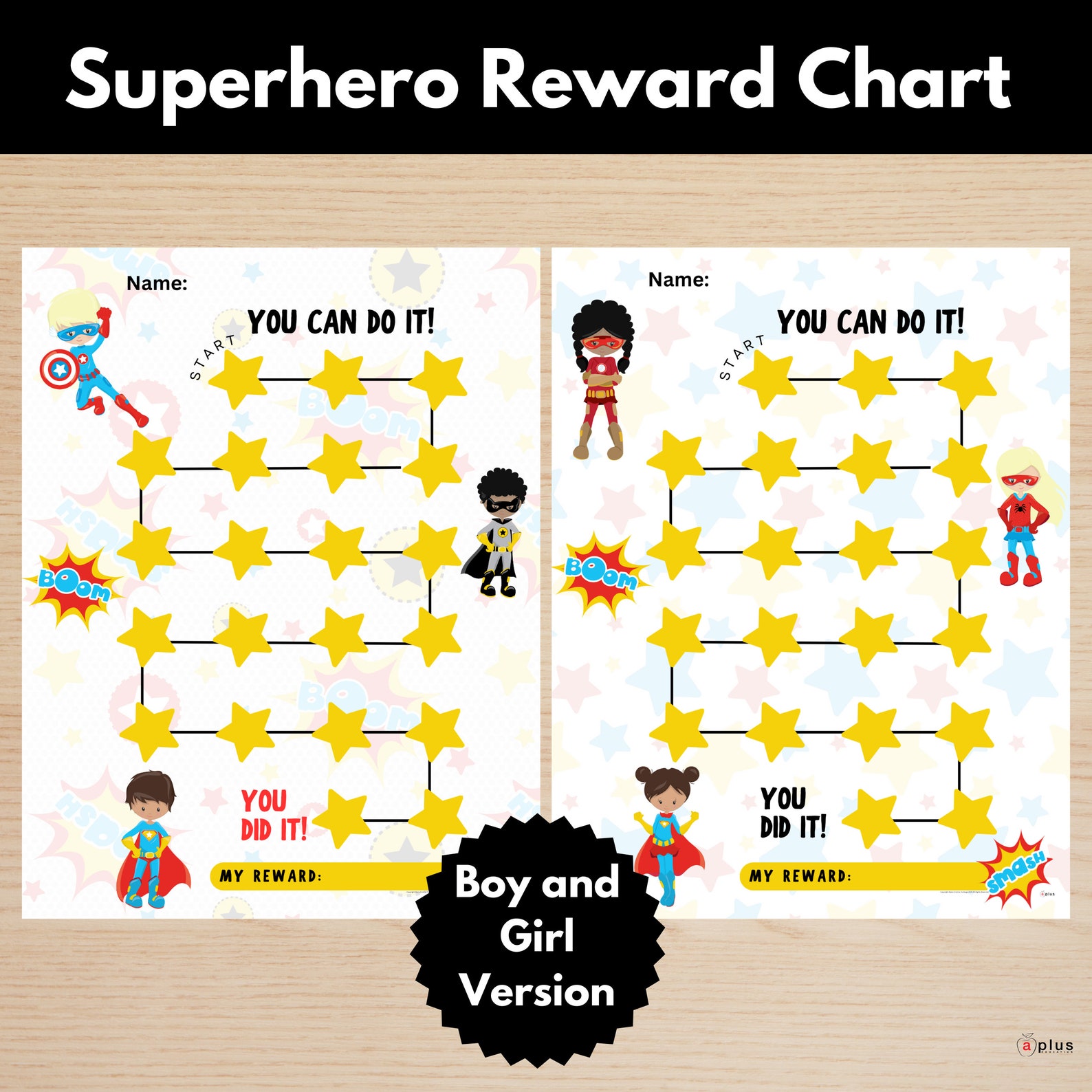 Superhero-themed Reward Chart for Kids Behavior Tracking for Positive ...