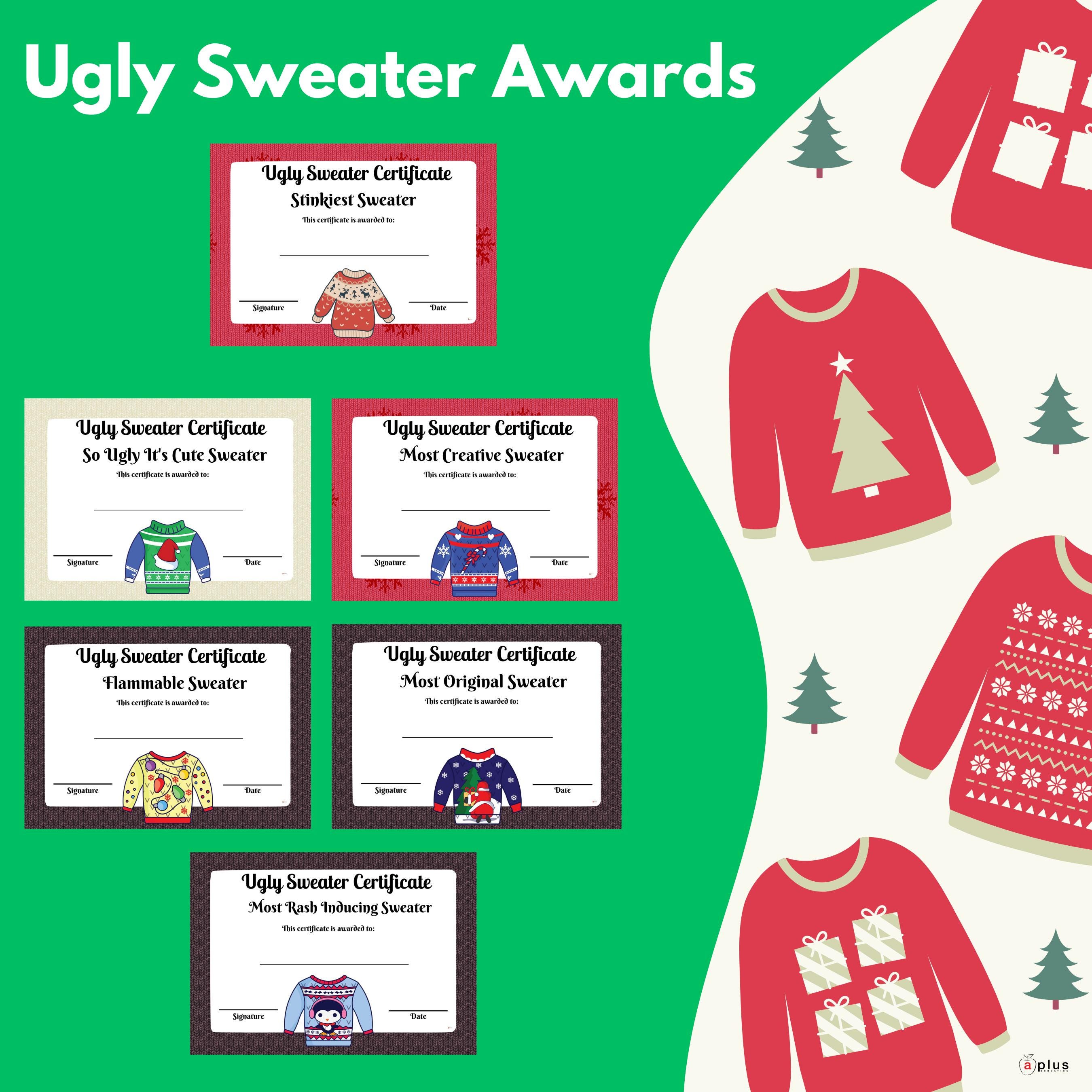 Celebrate the Season With Ugly Sweater Awards - Perfect for Christmas ...
