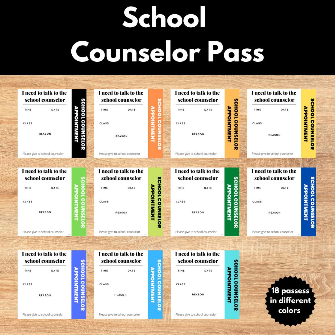 School Counselor Organization Kit: Student Appointment Passes - Etsy