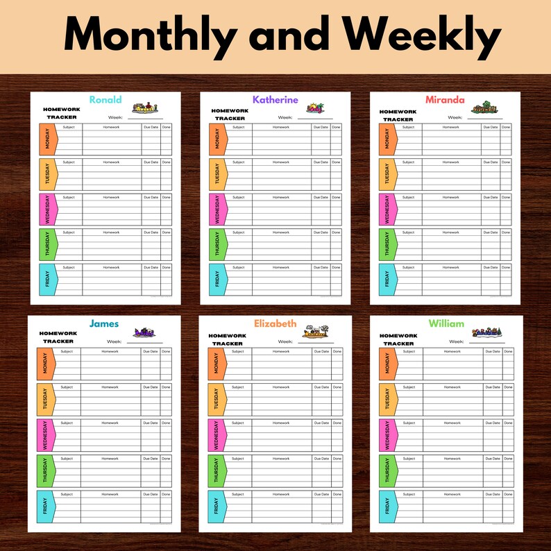 Homework Tracker Printable: Editable Assignment Checklist (A4 PDF) - Etsy
