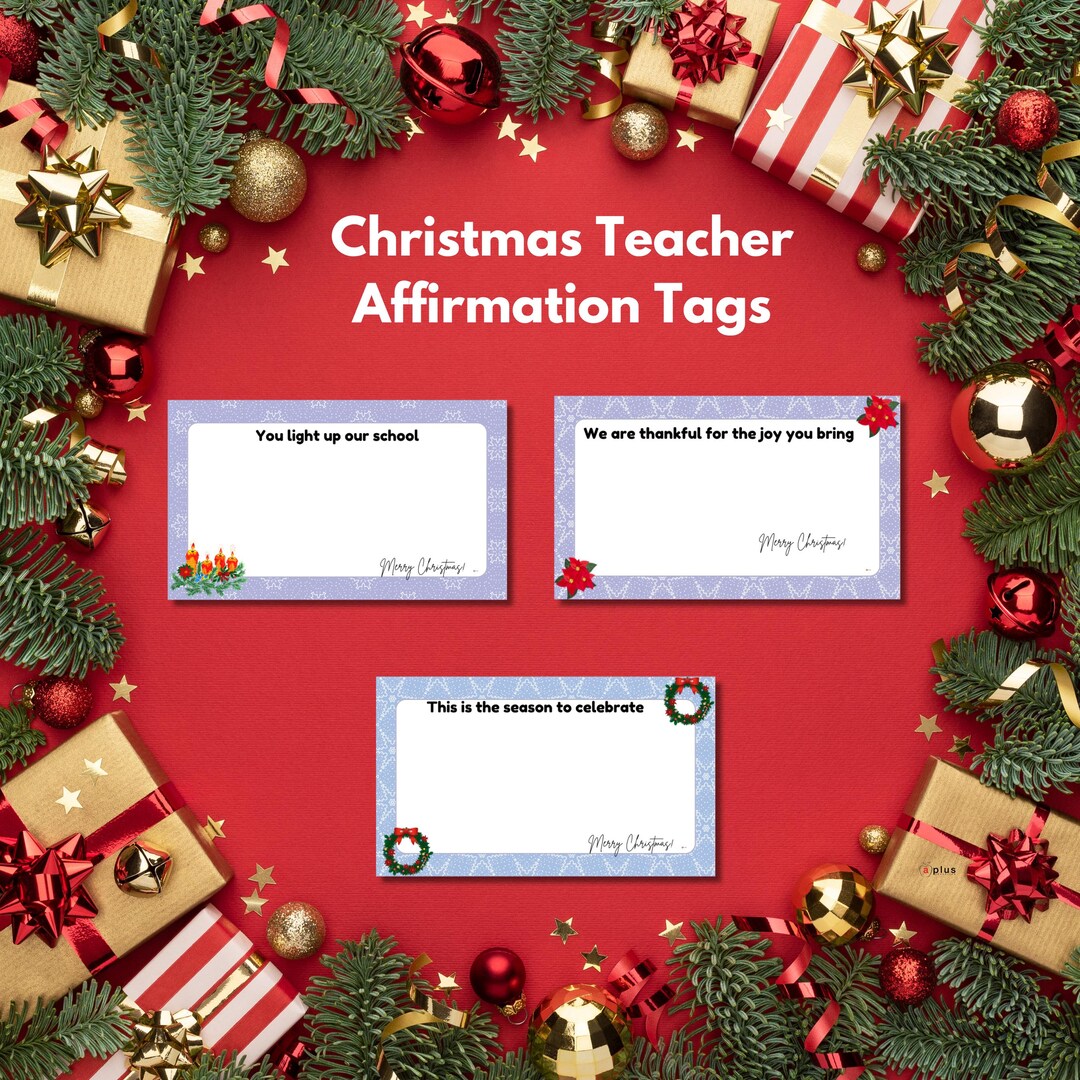Christmas Teacher Affirmation Gift Tags | Holiday Printable Notes (PDF ...