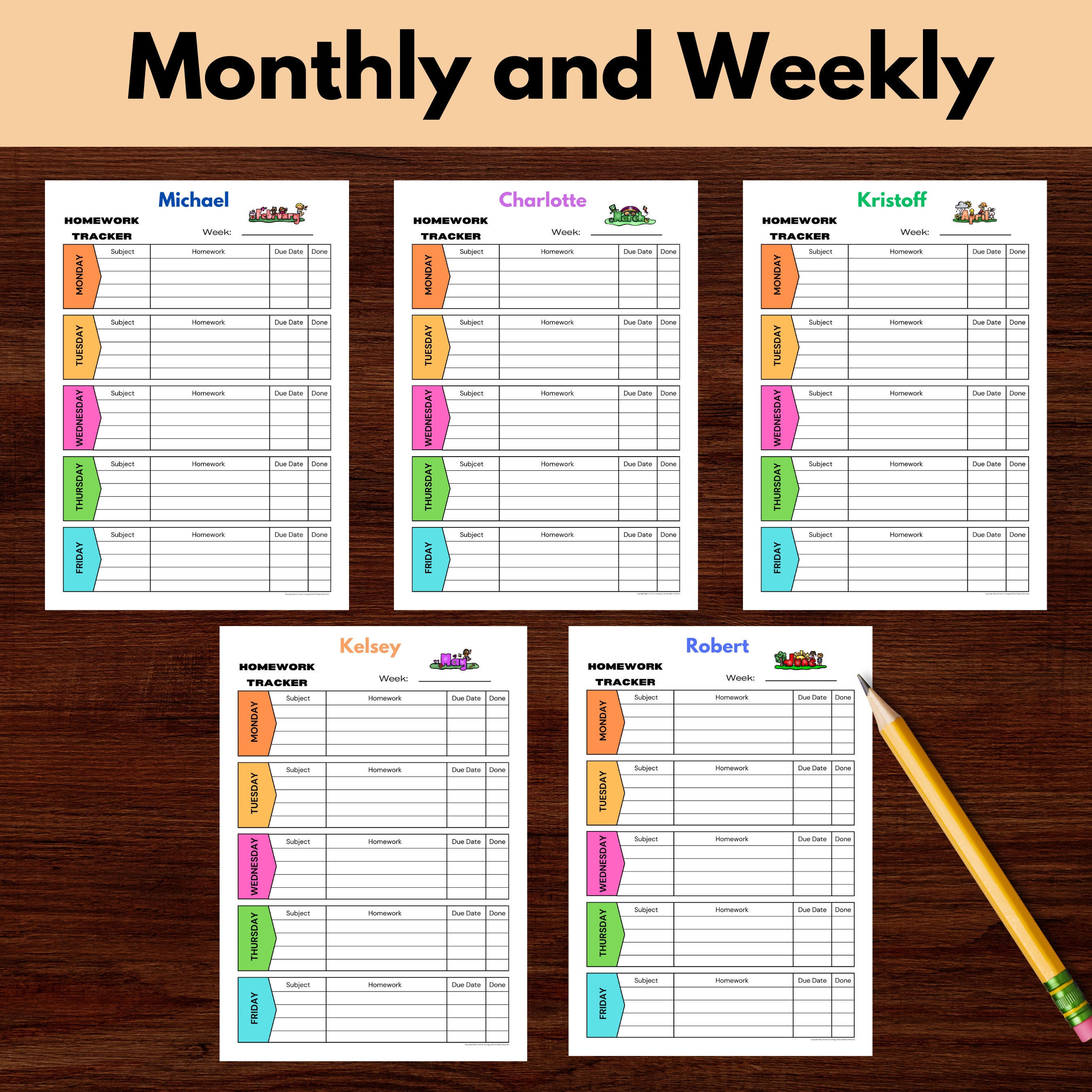 Homework Tracker Printable: Editable Assignment Checklist (A4 PDF) - Etsy