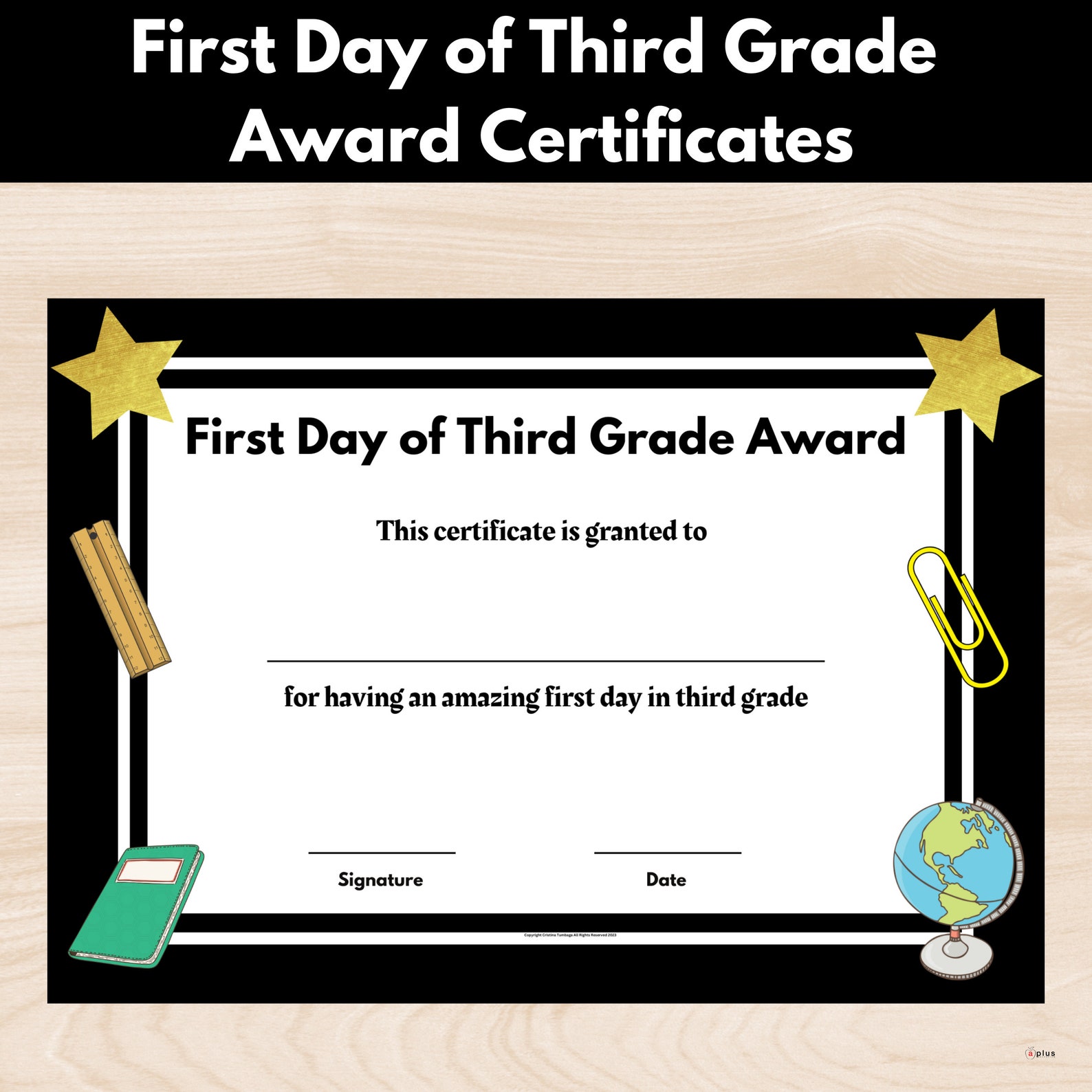 Third-grade Starters: Celebrate the First Day With Certificates for ...