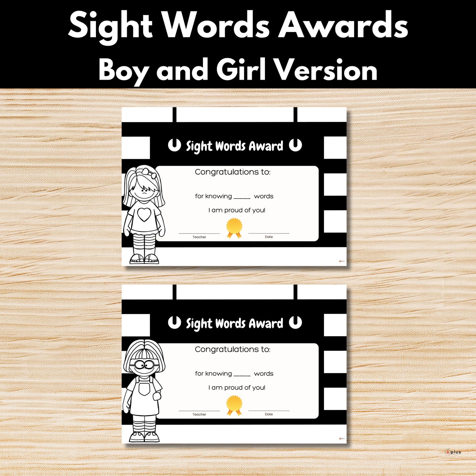 Editable Sight Word Certificates: Student Achievement Awards (PDF) - Etsy