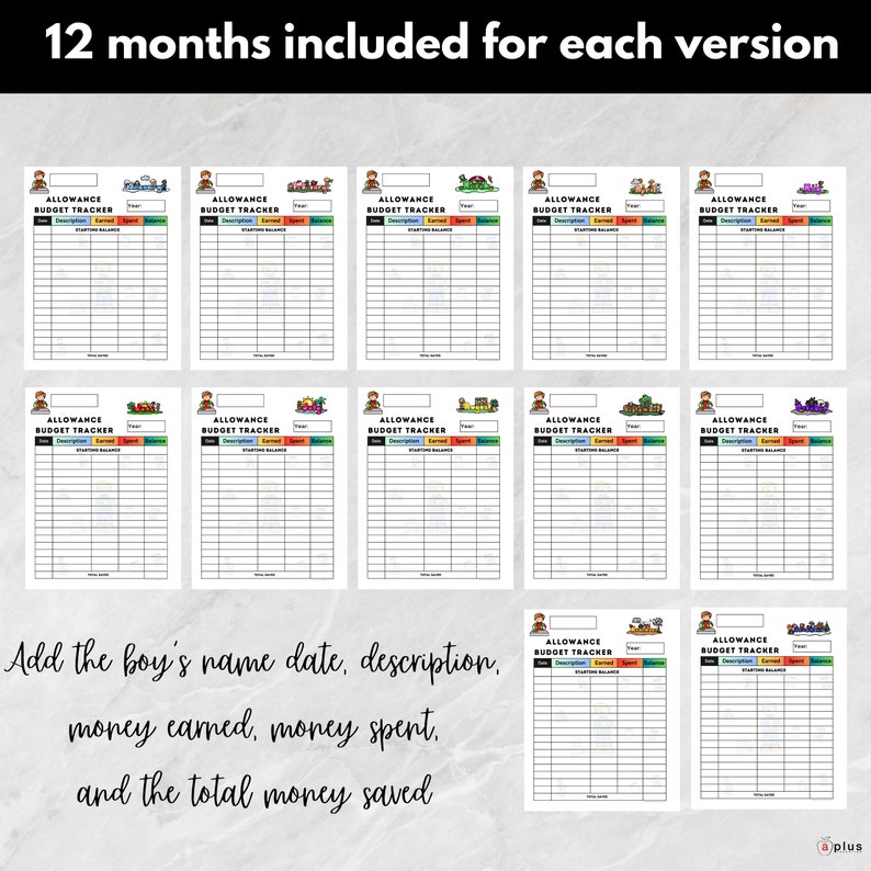 Kids Budgeting Worksheet, Savings Goal Worksheet, Kids Allowance ...