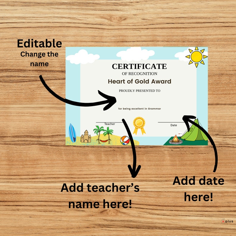 Summer-themed Editable Class Awards for a Stellar End-of-year ...