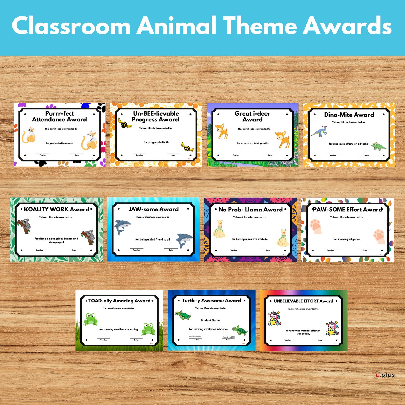 Editable Animal Themed End of Year Awards - Etsy