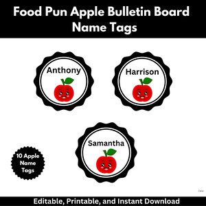 Apple-themed Classroom Decor Set: Editable Name Tags & Educational ...