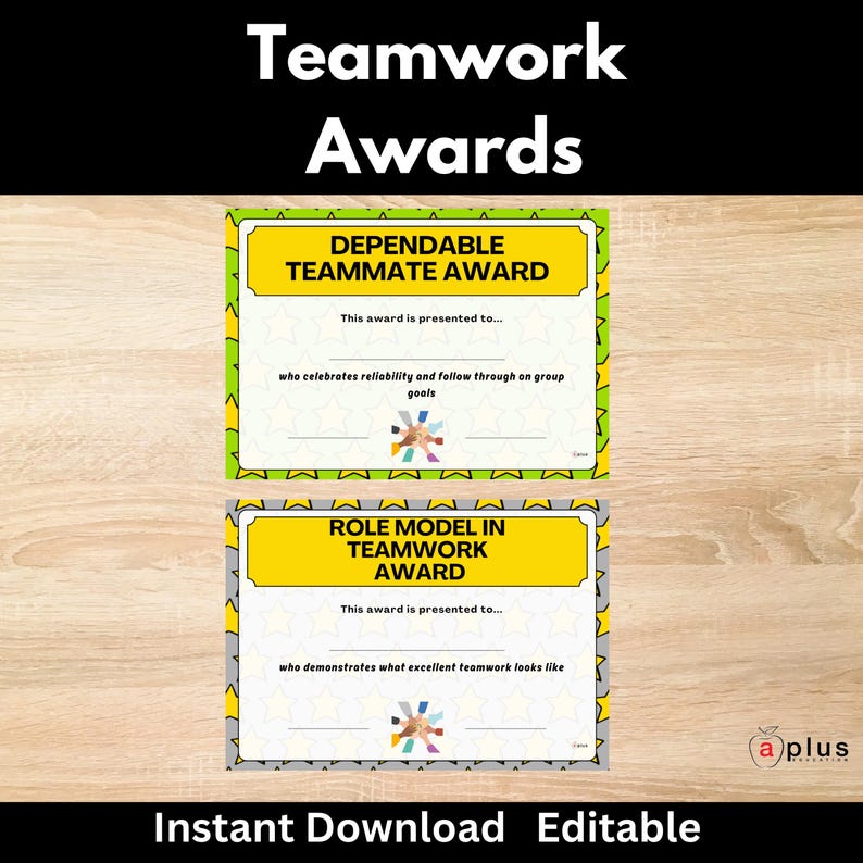 Editable Teamwork Award Certificates for Students | Collaboration ...