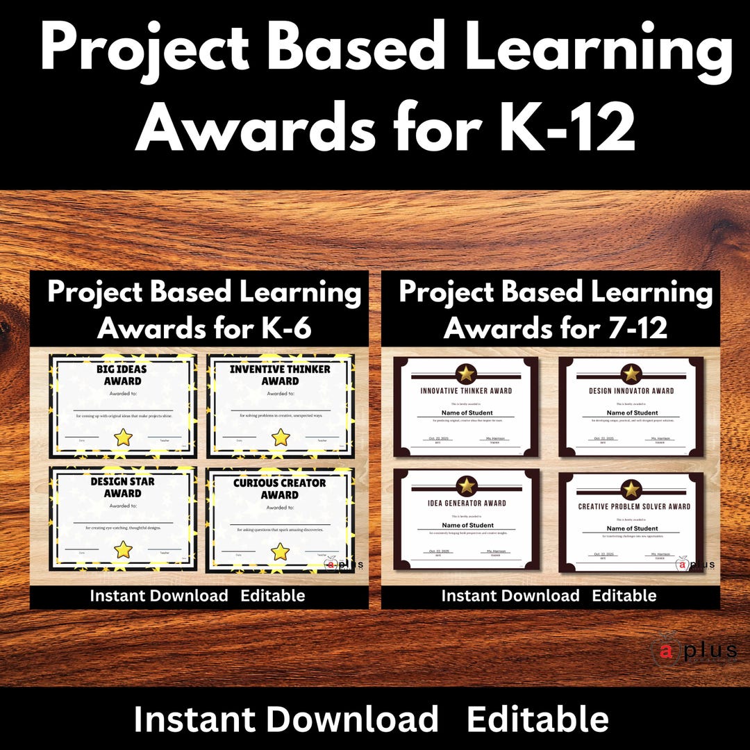 Project Based Learning Awards K-12 | PBL Student Certificates | End of ...