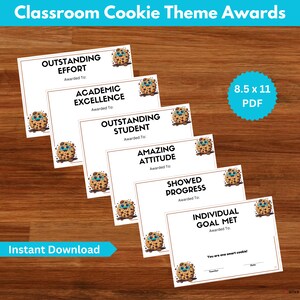 Cookie Theme Student Award Certificates: End of Year (PDF) - Etsy