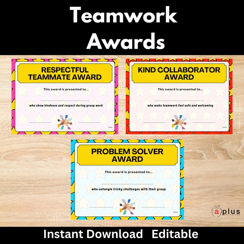 Editable Teamwork Award Certificates for Students | Collaboration ...