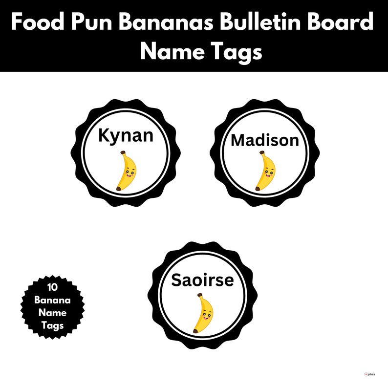 Banana-themed Classroom Decor Bundle: Editable Name Tags & Fun Display ...