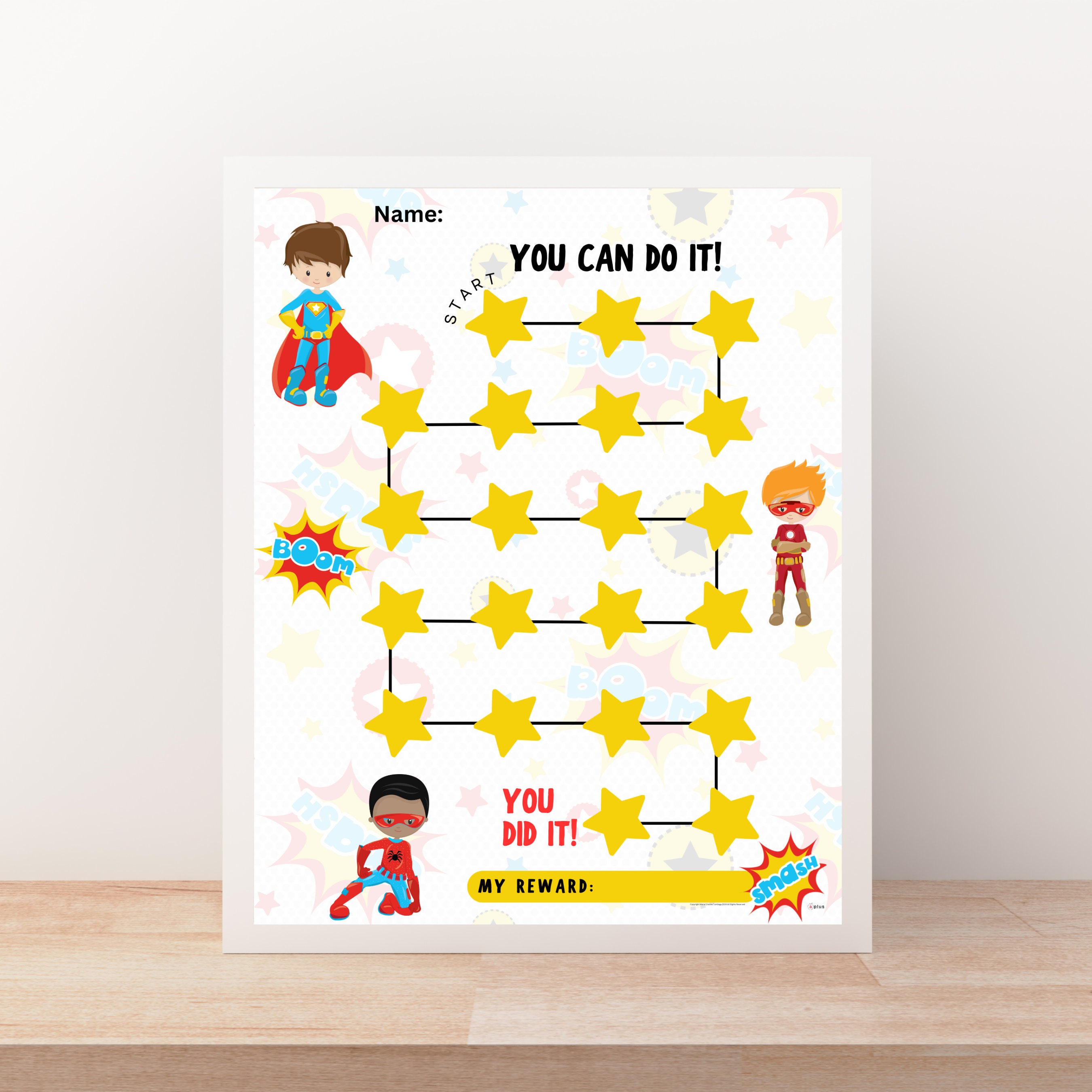 Superhero-themed Reward Chart for Kids Behavior Tracking for Positive ...