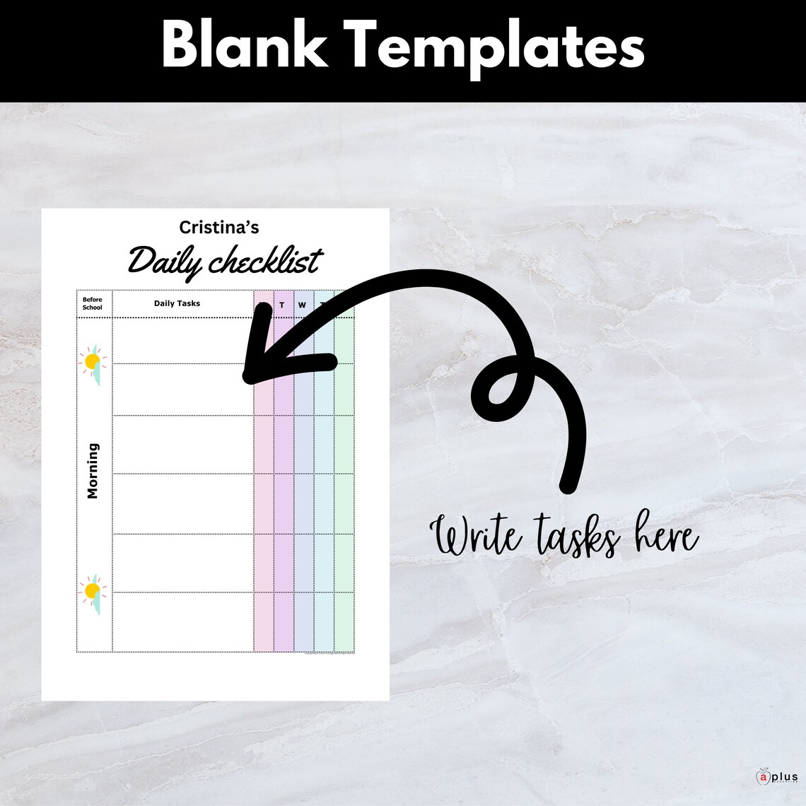 Kids Daily School Checklist Schedule Printable, Editable Chore Chart ...