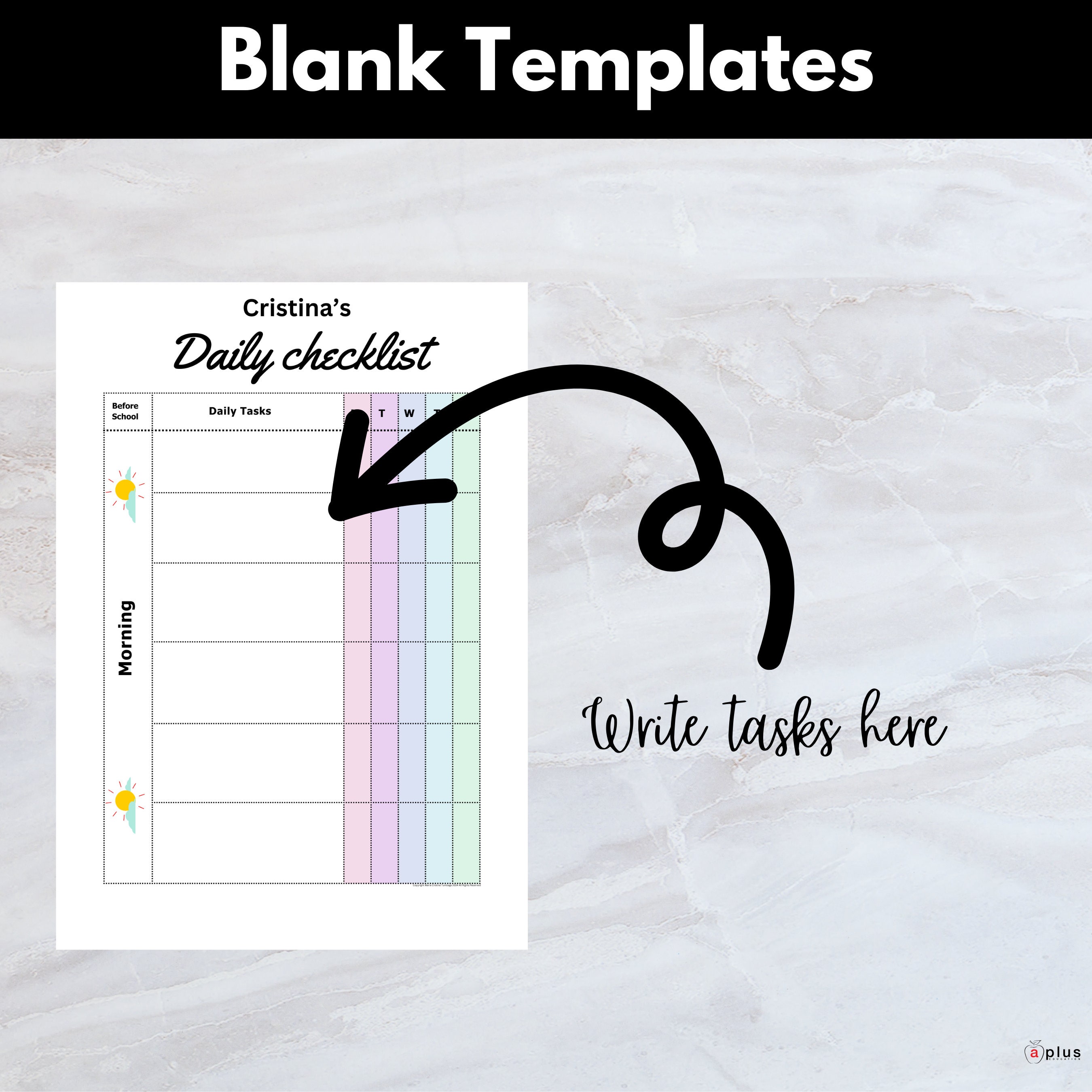 Kids Daily School Checklist Schedule Printable, Editable Chore Chart ...