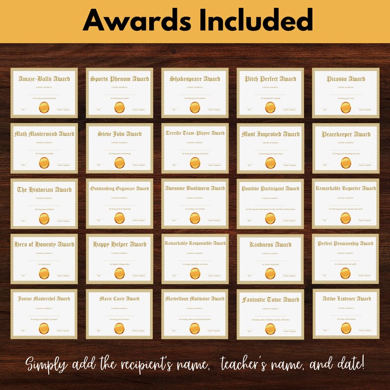 Celebrate Student Achievements With Our Gold Classroom Award ...