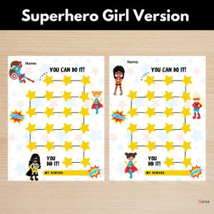Superhero-themed Reward Chart for Kids Behavior Tracking for Positive ...