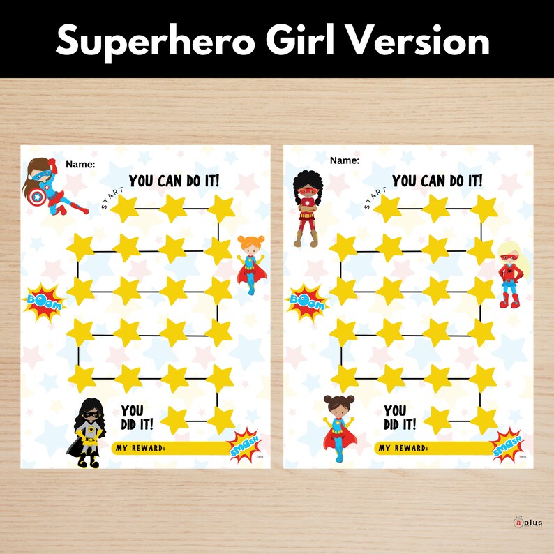 Superhero-themed Reward Chart for Kids Behavior Tracking for Positive ...