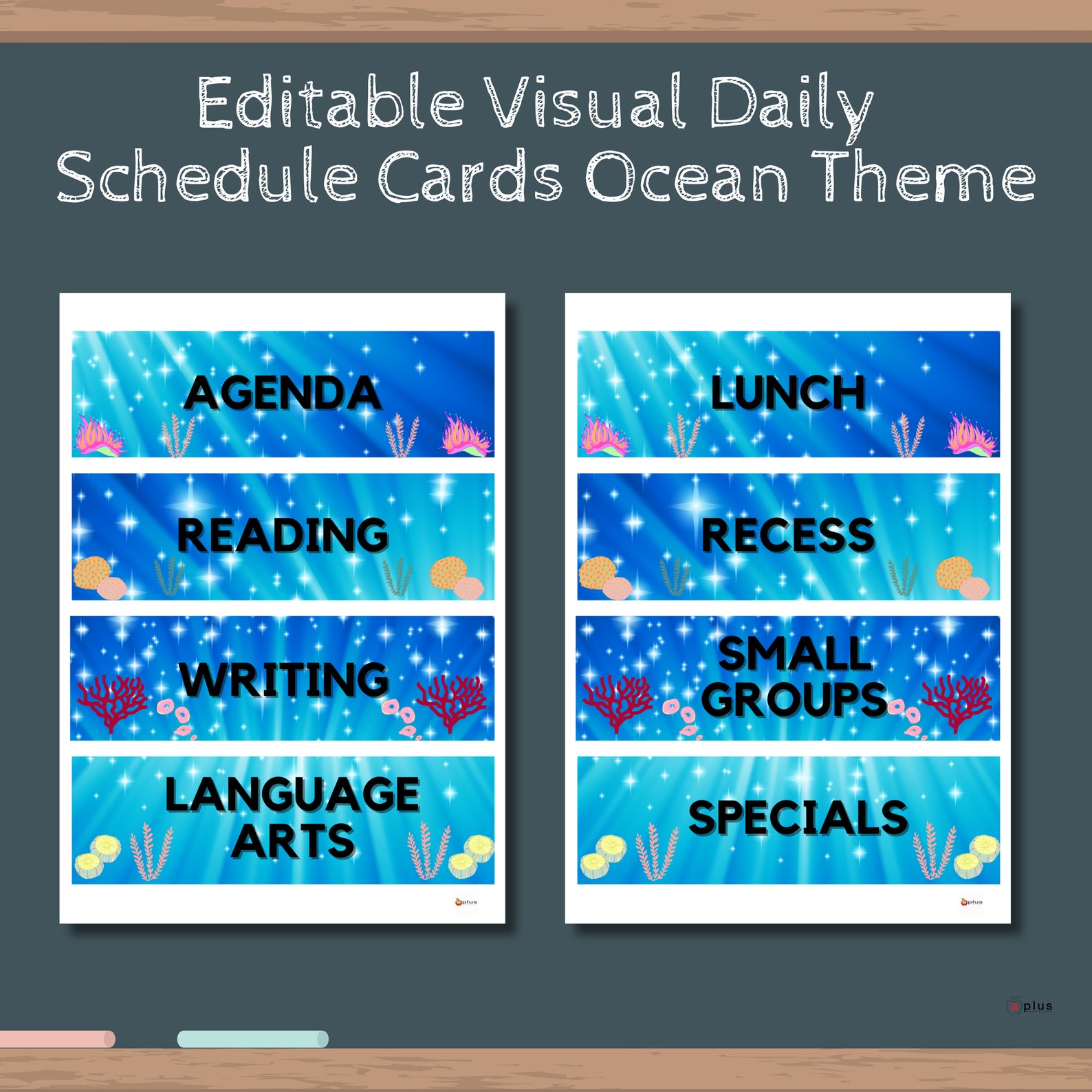 Ocean-themed Daily Agenda Display: Editable Classroom Schedule for ...