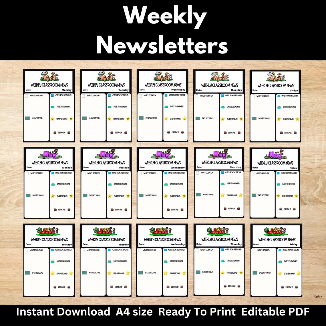 Editable Weekly Classroom Newsletter Templates - Keep Parents Updated ...